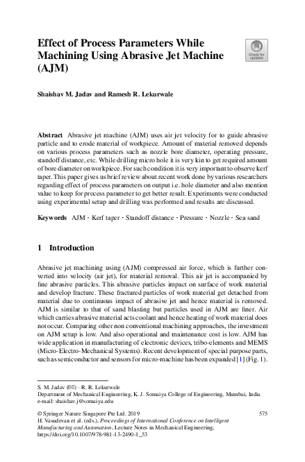 (PDF) Optimizing Process Parameters in AJM