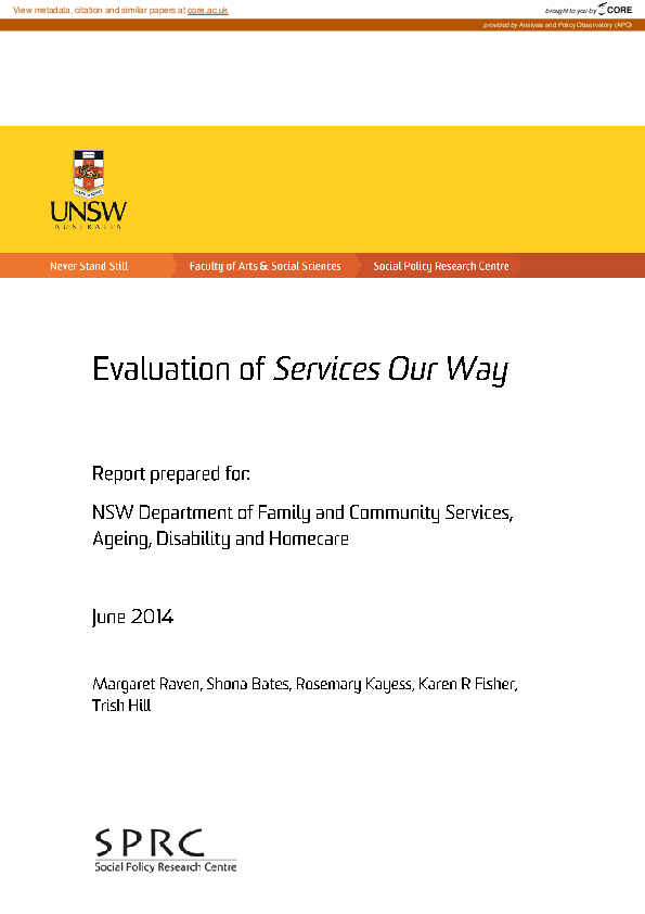 (PDF) Evaluation of Services Our Way