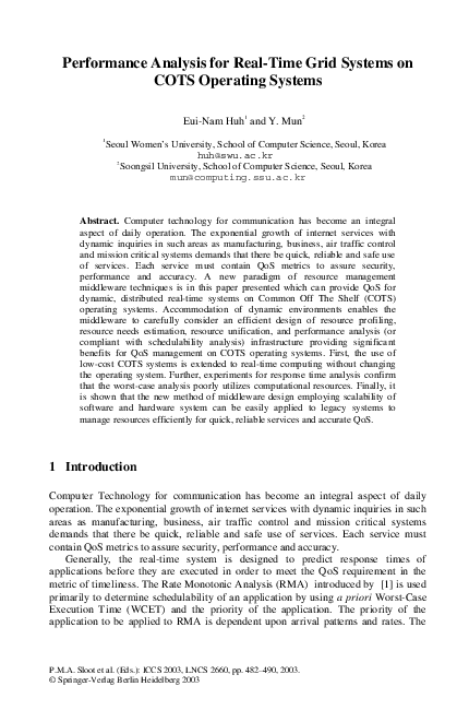 (PDF) Performance Analysis for Real-Time Grid Systems on COTS Operating ...
