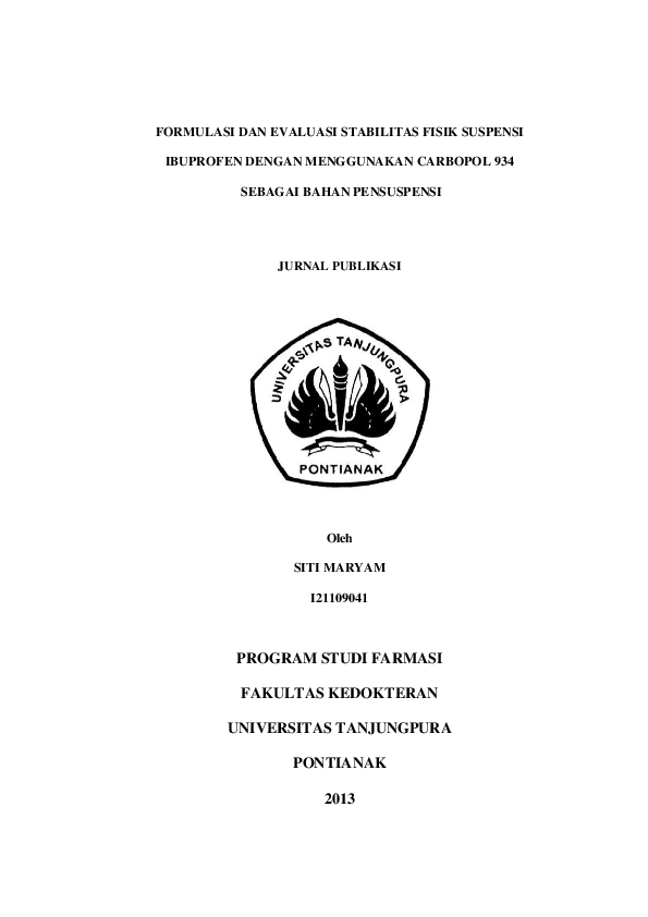 (PDF) Formulation and Evaluation Physical Stability of Ibuprofen ...