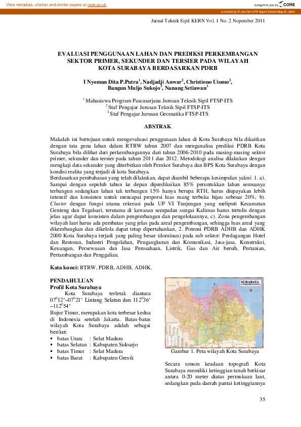 (PDF) Evaluasi Penggunaan Lahan Dan Prediksi Perkembangan Sektor Primer ...