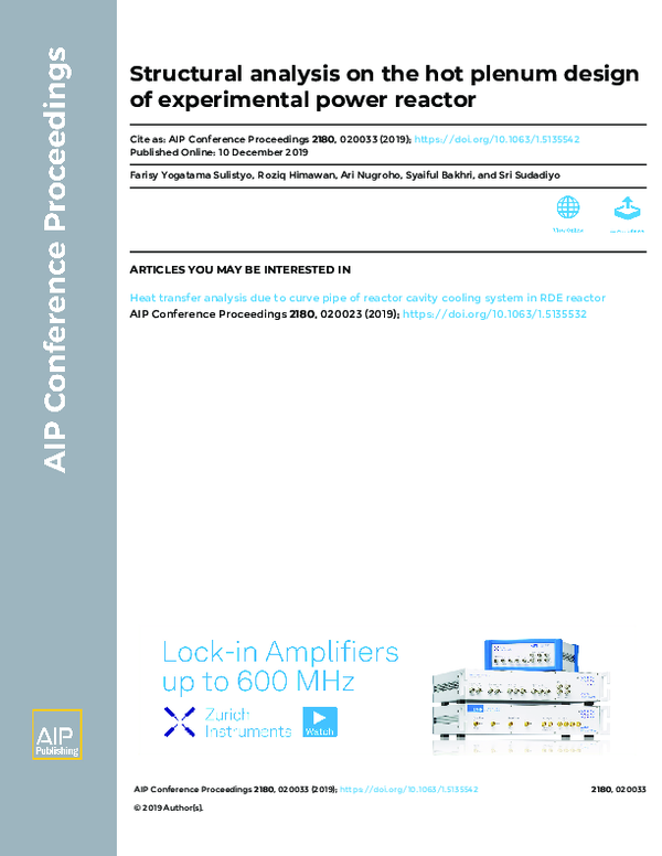 (PDF) Structural analysis on the hot plenum design of experimental ...