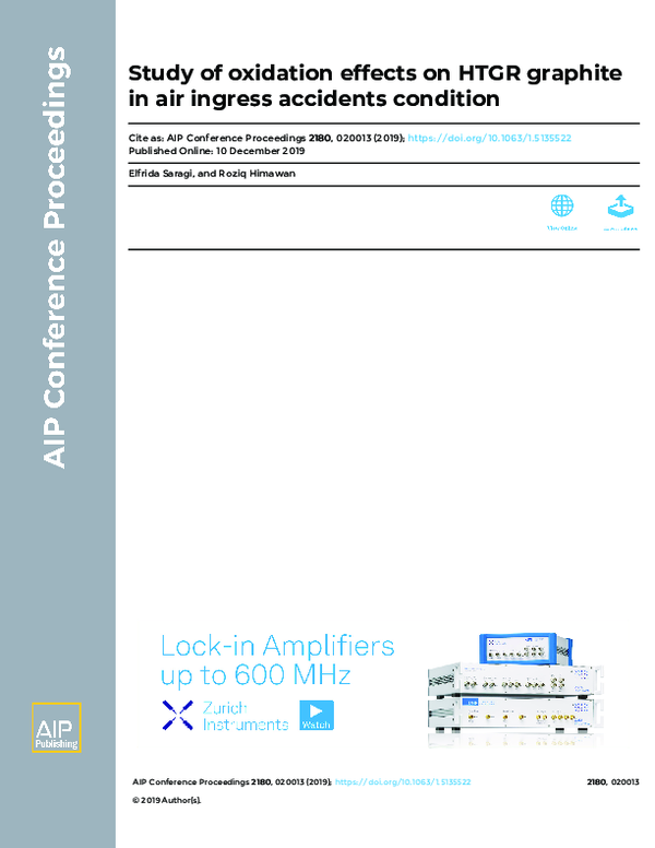 (PDF) Study of oxidation effects on HTGR graphite in air ingress ...