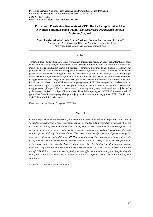 (PDF) Perbedaan Pemberian Konsentrasi ZPT IBA terhadap Induksi Akar ...