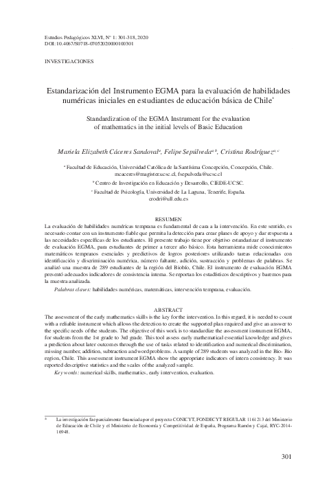 (PDF) Estandarización del Instrumento EGMA para la evaluación de ...