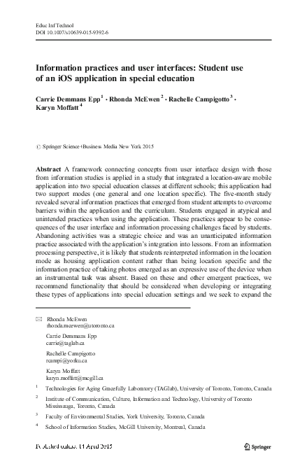 (PDF) Information practices and user interfaces: Student use of an iOS ...