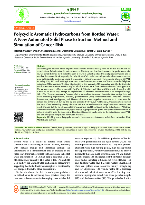 (PDF) Polycyclic Aromatic Hydrocarbons from Bottled Water: A New ...
