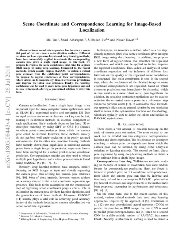 Pdf Scene Coordinate And Correspondence Learning For Image Based