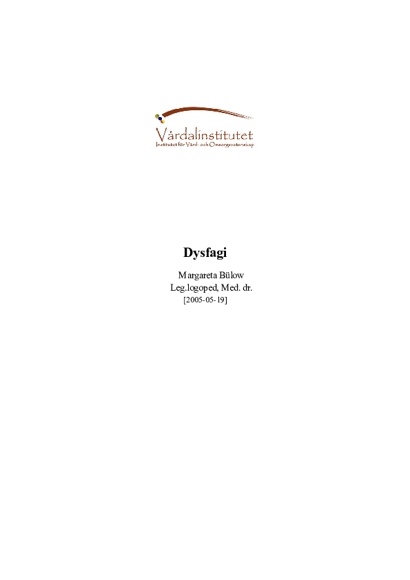 (PDF) Dysfagi