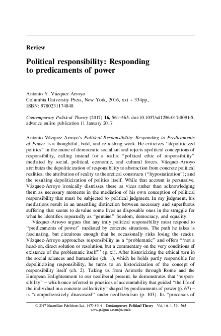 (PDF) Political Responsibility