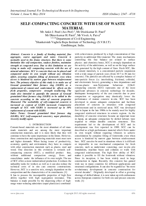 (PDF) Self-Compacting Concrete with Use of Waste Material