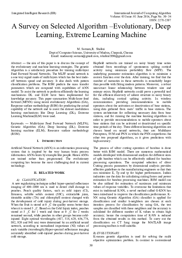 Doc A Survey On Selected Algorithm Evolutionary Deep Learning