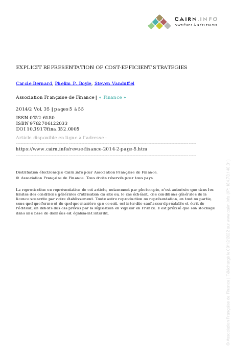 (PDF) Explicit Representation of Cost-Efficient Strategies