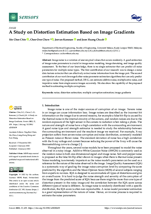 (PDF) A Study on Distortion Estimation Based on Image Gradients