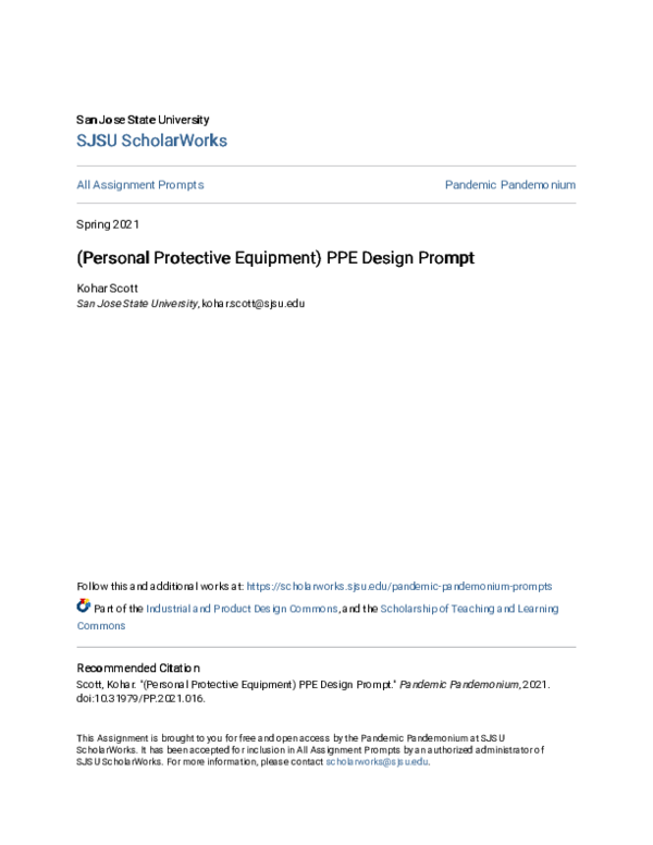 (PDF) (Personal Protective Equipment) PPE Design Prompt