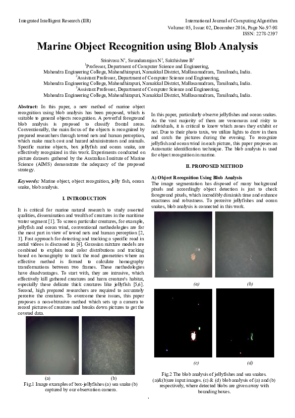 (DOC) Marine Object Recognition using Blob Analysis | Mangai K ...