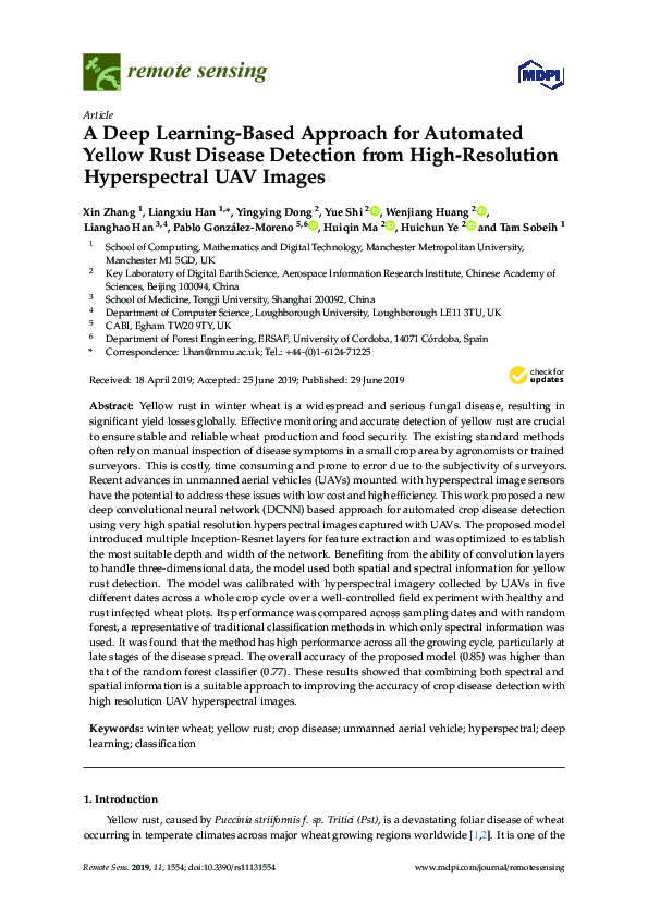 (PDF) A Deep Learning-Based Approach for Automated Yellow Rust Disease Detection from High ...