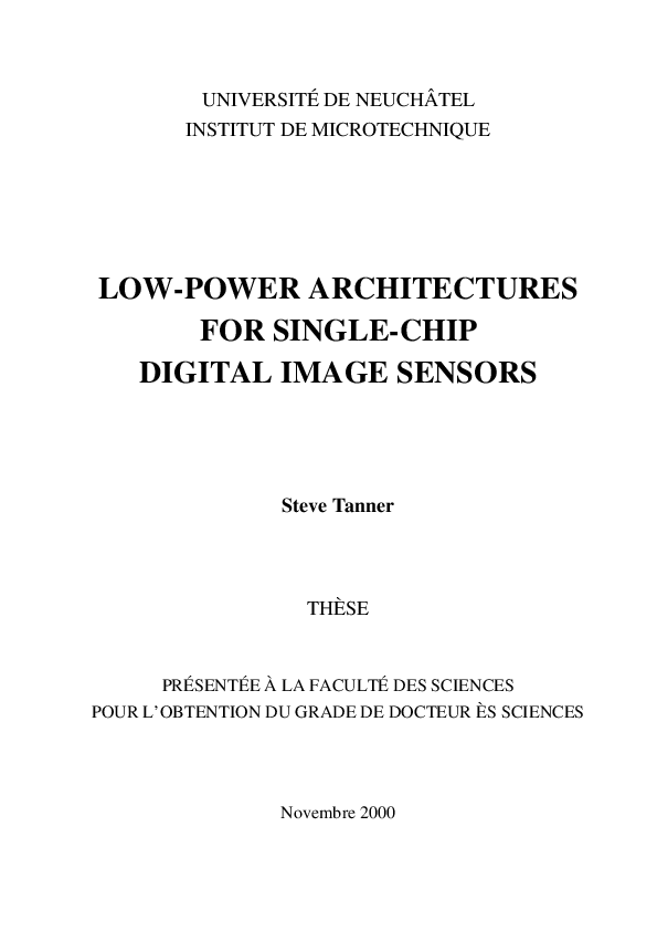 Pdf Low Power Architectures For Single Chip Digital Image Sensors 3885