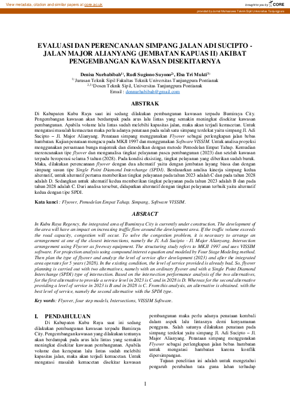 (PDF) Evaluasi Dan Perencanaan Simpang Jalan Adi Sucipto - Jalan Major ...