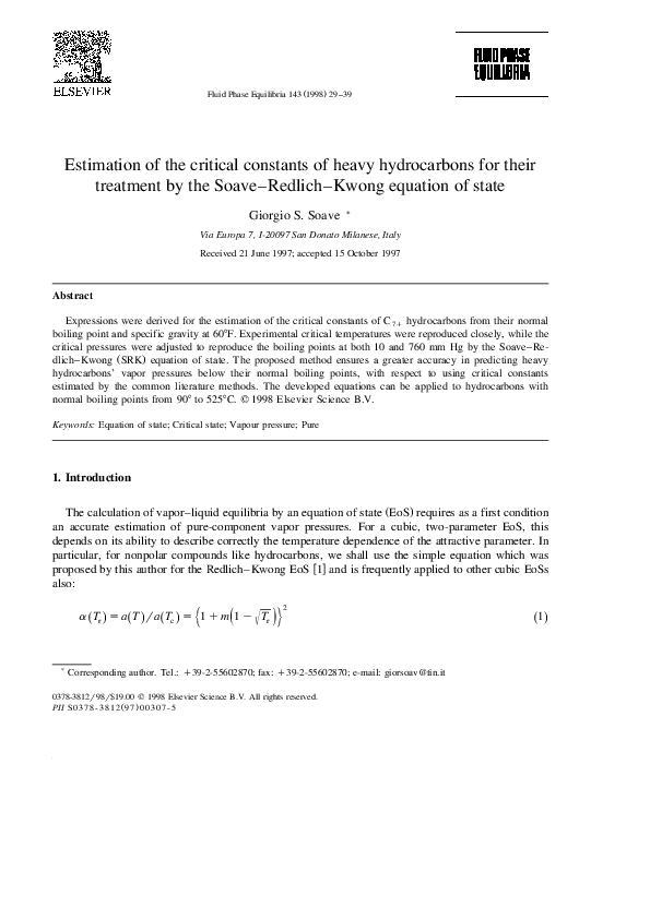 (PDF) Estimation of the critical constants of heavy hydrocarbons for ...