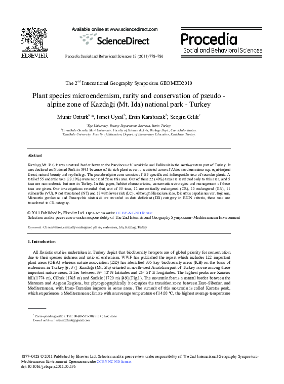 (PDF) Plant species microendemism, rarity and conservation of pseudo ...