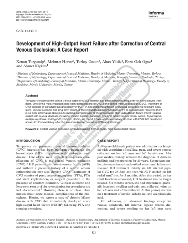 (PDF) Development of High-Output Heart Failure after Correction of ...