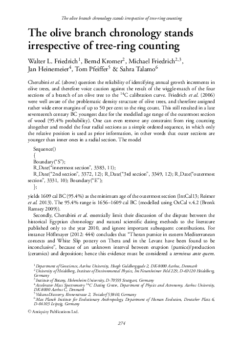 (PDF) The olive branch chronology stands irrespective of tree-ring counting