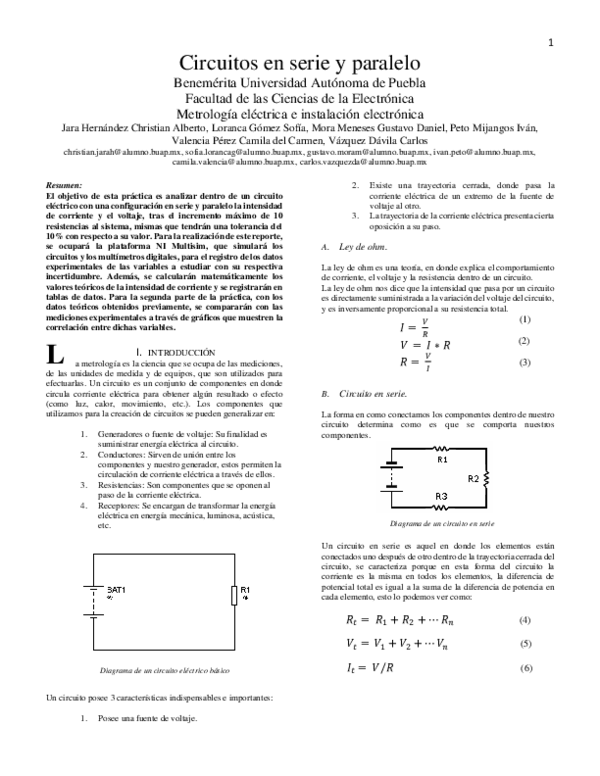 (PDF) Circuitos en serie y paralelo