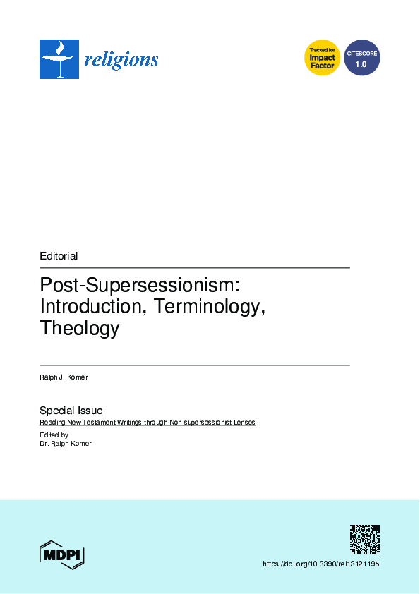 (PDF) Post-Supersessionism: Introduction, Terminology, Theology (Full ...