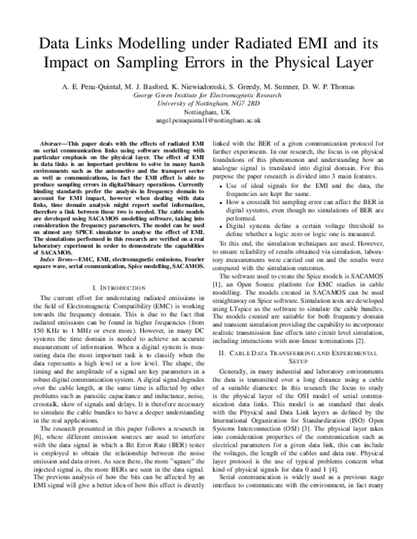 (PDF) Data Links Modelling under Radiated EMI and its Impact on ...