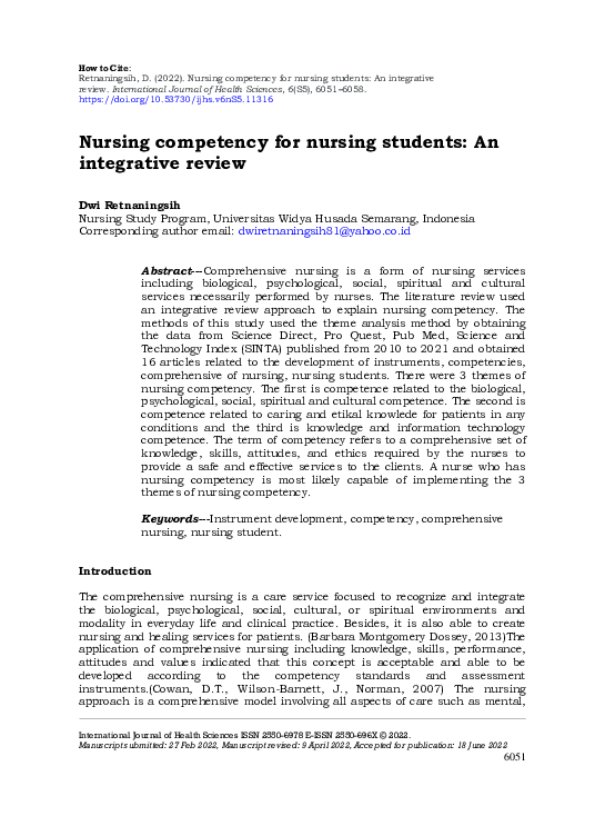 (PDF) Nursing competency for nursing students