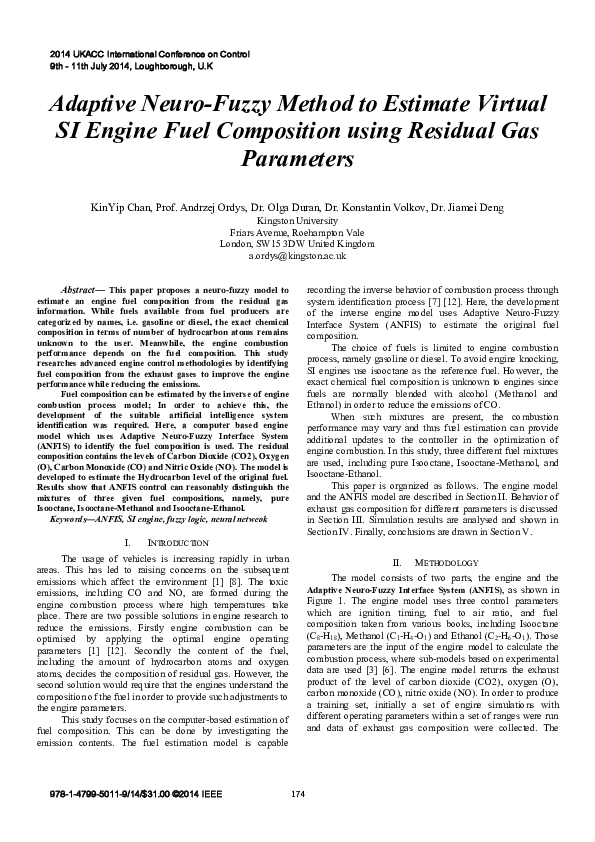 (PDF) Adaptive neuro-fuzzy method to estimate virtual SI engine fuel composition using residual ...