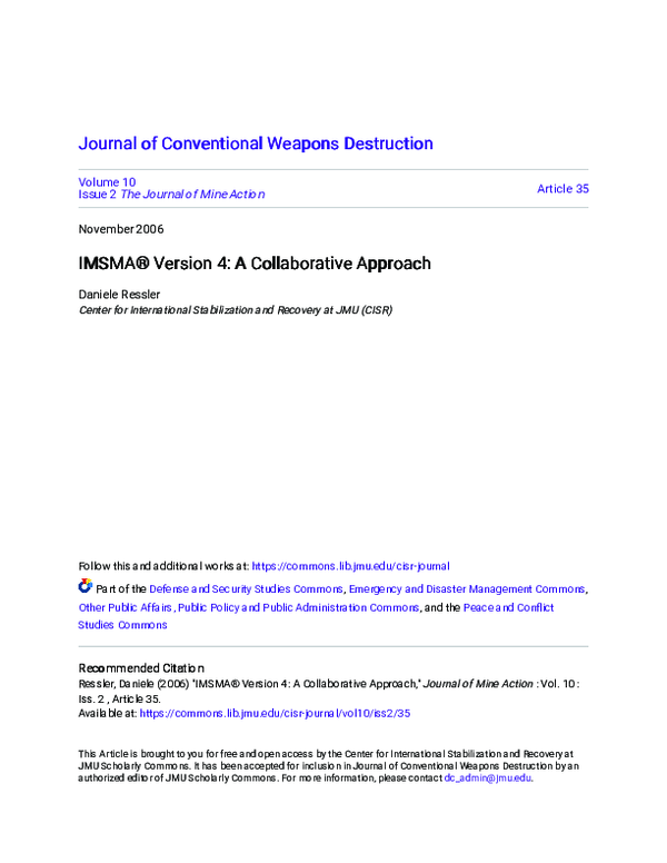 (PDF) IMSMA® Version 4: A Collaborative Approach