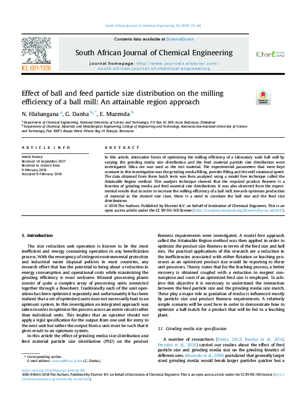 (PDF) Effect of ball and feed particle size distribution on the milling ...