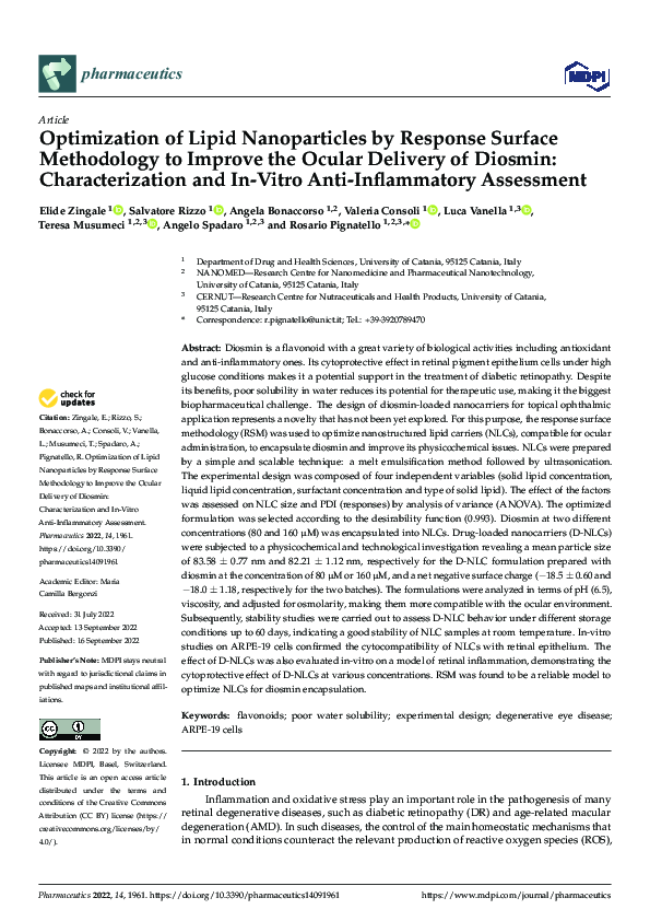 (PDF) Optimization of Lipid Nanoparticles by Response Surface ...