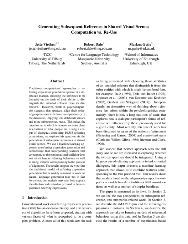 (PDF) Generating subsequent reference in shared visual scenes ...