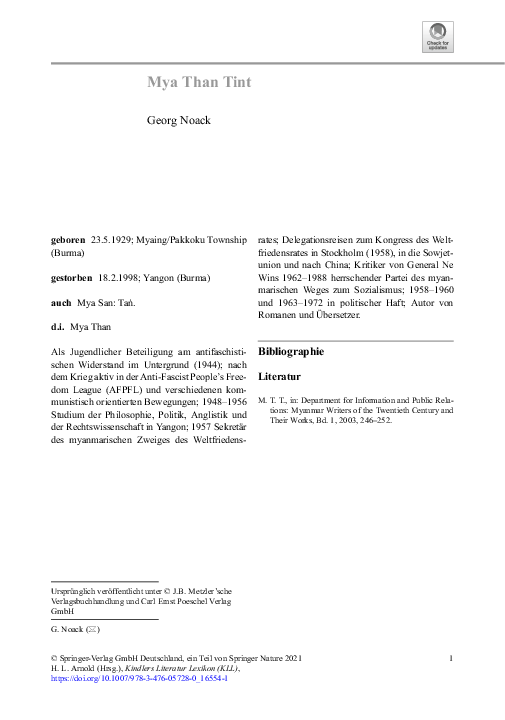 (PDF) Mya Than Tint | Georg Noack - Academia.edu