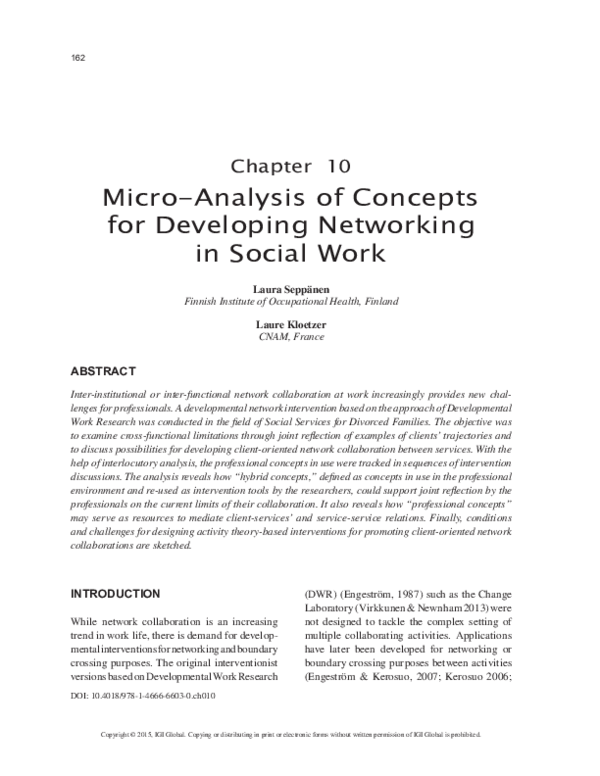 (PDF) Micro-Analysis of Concepts for Developing Networking in Social Work