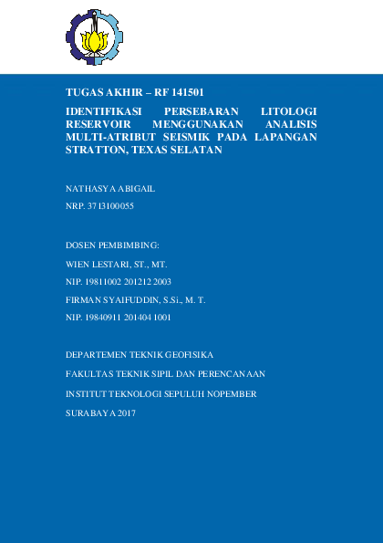 (PDF) Identifikasi Persebaran Litologi Reservoir Menggunakan Analisis ...