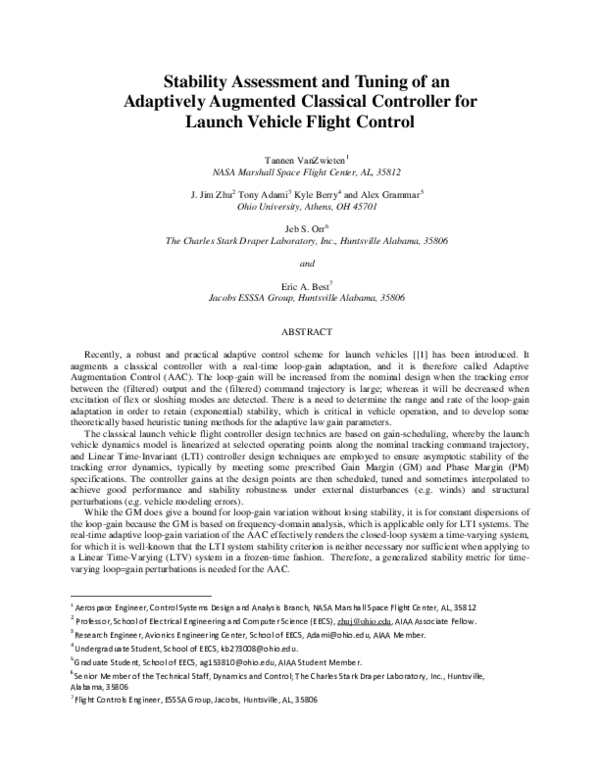 (PDF) Stability Assessment and Tuning of an Adaptively Augmented ...