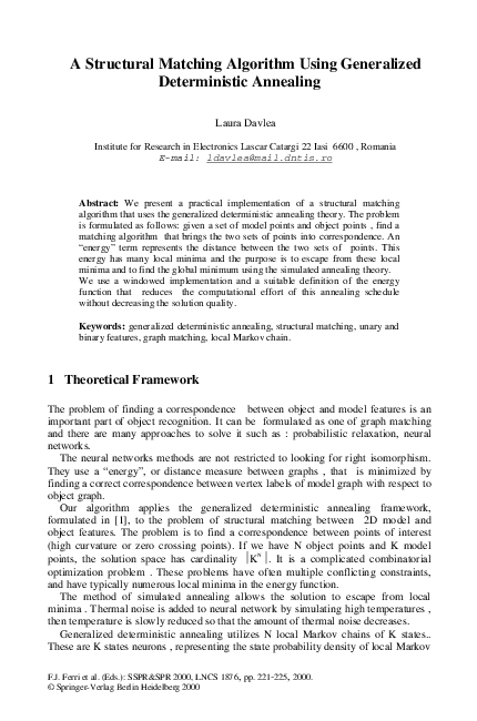 (PDF) A Structural Matching Algorithm Using Generalized Deterministic ...
