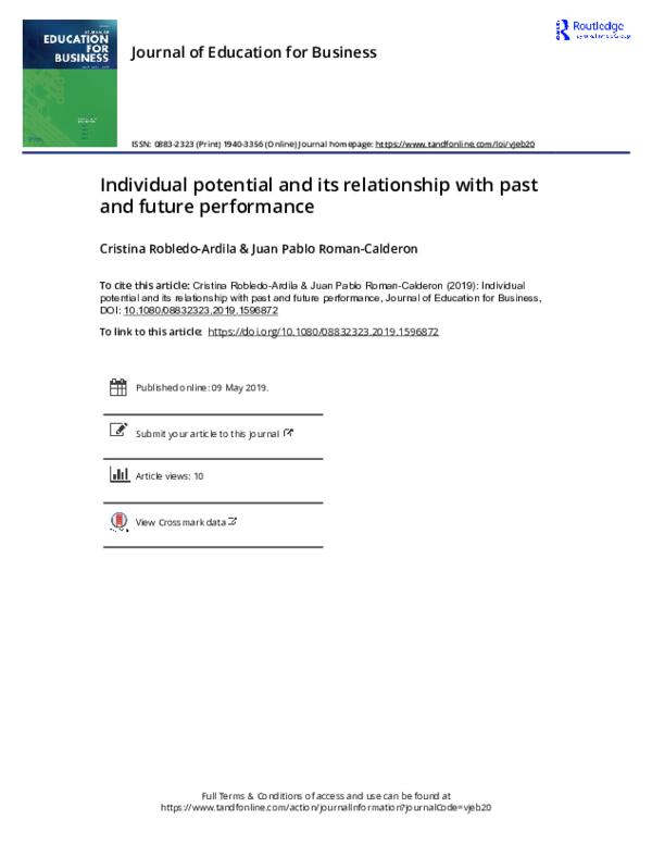 (PDF) Individual potential and its relationship with past and future ...