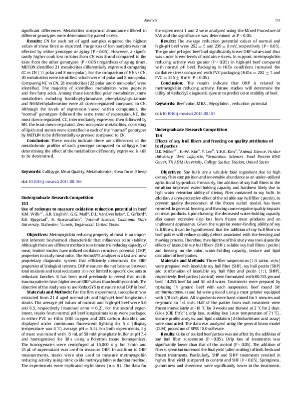 (PDF) Use of redoxsys to measure oxidation reduction potential in beef