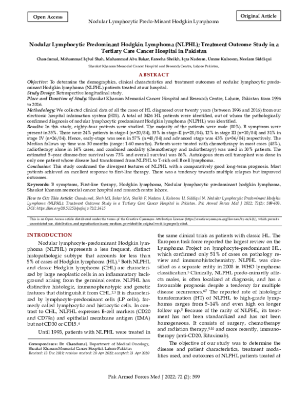 (PDF) Nodular Lymphocytic Predominant Hodgkin Lymphoma (NLPHL ...