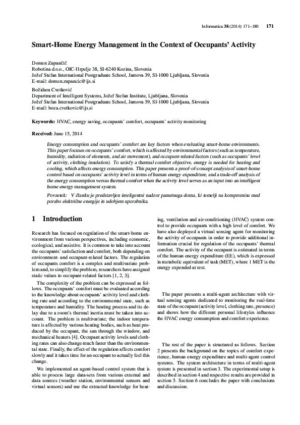 (PDF) Smart-Home Energy Management in the Context of Occupants’ Activity