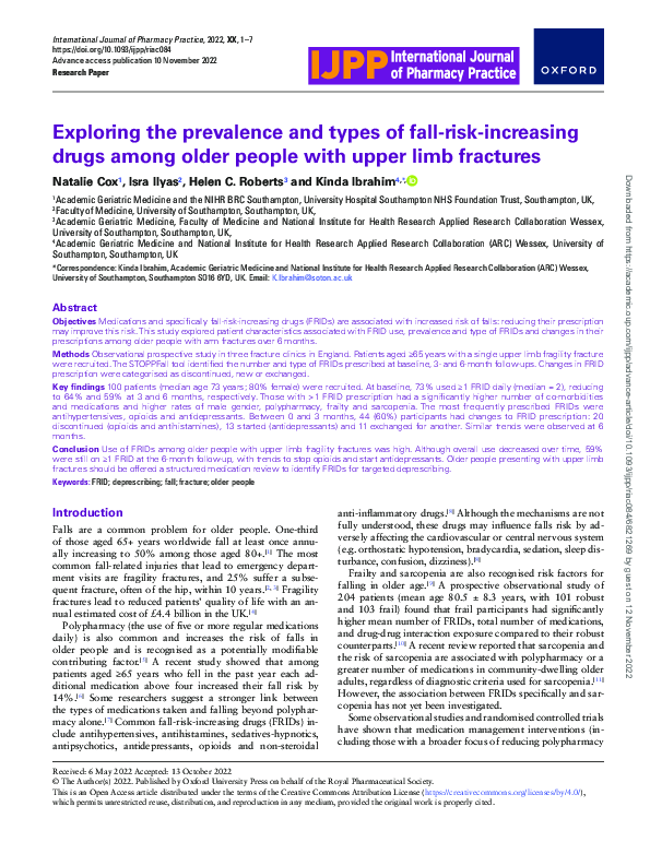 (PDF) Exploring the prevalence and types of fall-risk-increasing drugs ...