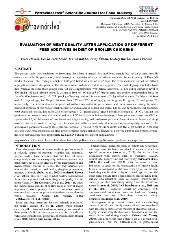 (PDF) Evaluation of meat quality after application of different feed additives in diet of ...