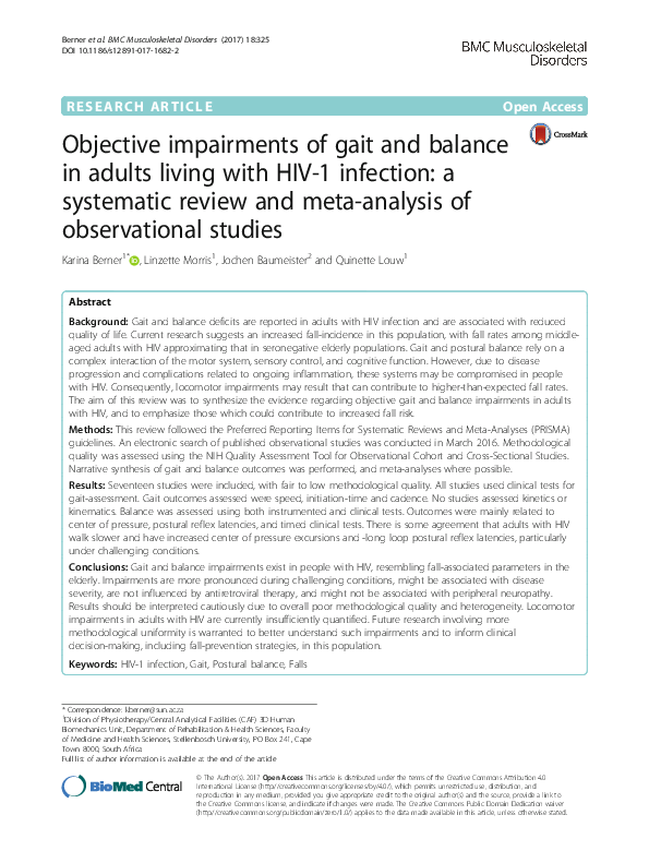(PDF) Objective impairments of gait and balance in adults living with ...