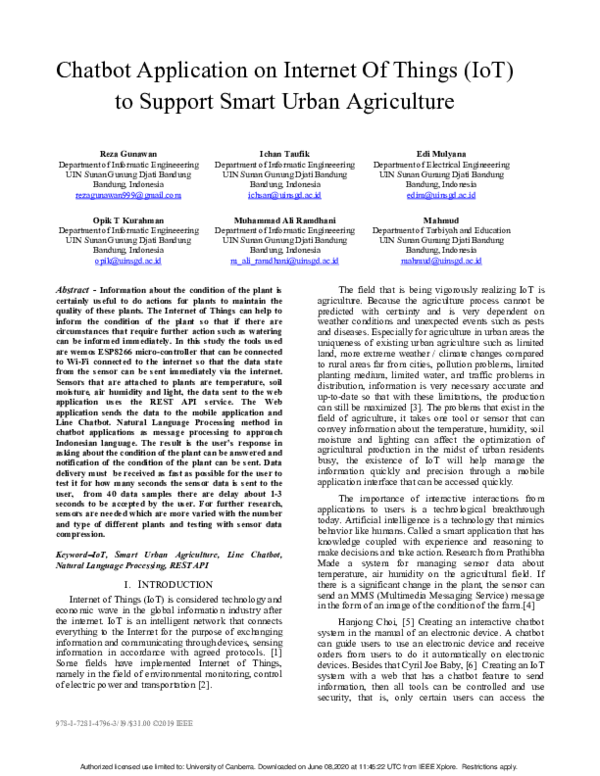 (PDF) IoT-Enabled Chatbot for Smart Urban Agriculture