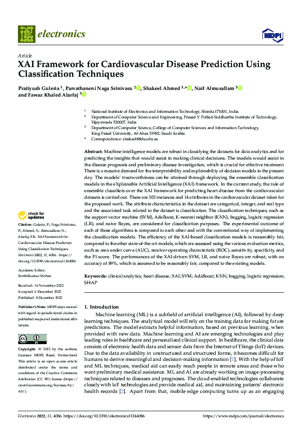 (PDF) XAI Framework for Cardiovascular Disease Prediction Using ...